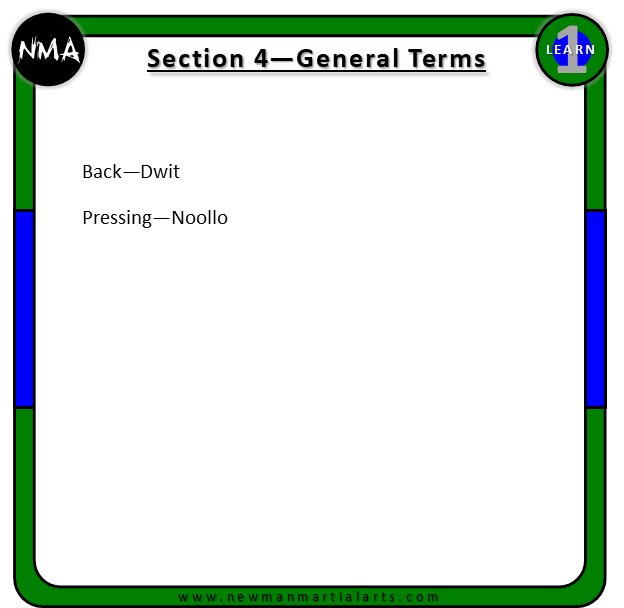 5th Kup Colour Flashcards – Newman Martial Arts