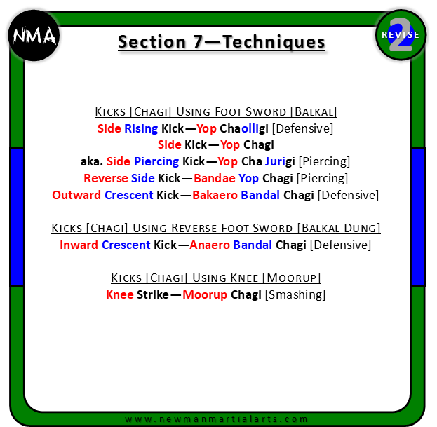 5th Kup Revision Flashcards – Newman Martial Arts